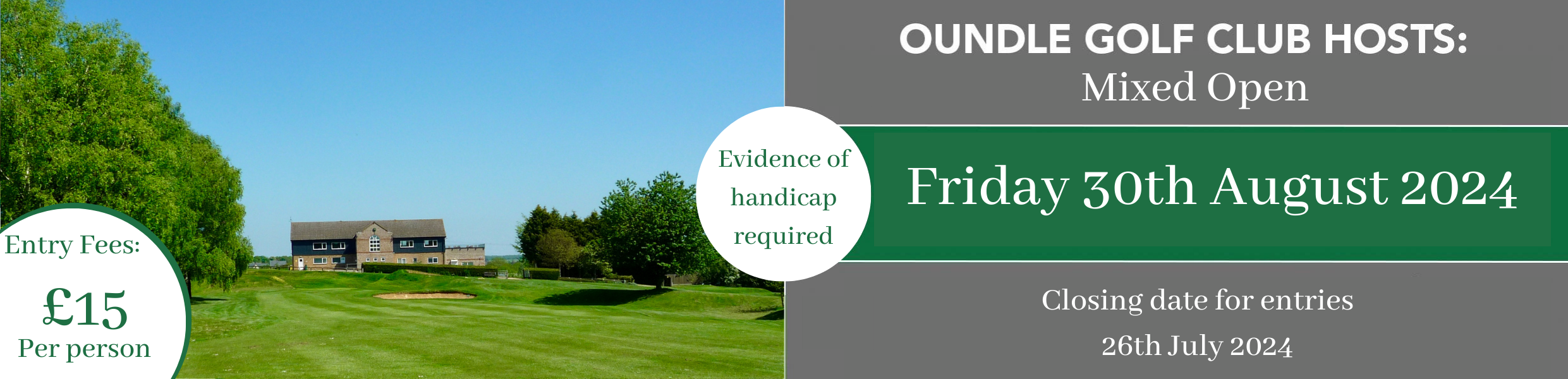 Oundle Golf Club Open Competitions